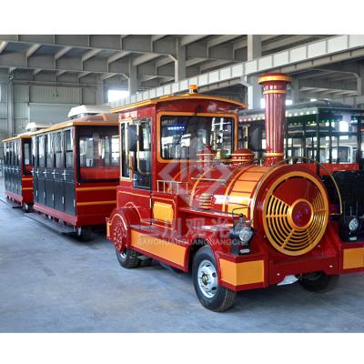 Cina 42 Seats Fully Enclosed Sightseeing Trackless Tourist Train In Scenic Spot For Sale 28 Seats in vendita
