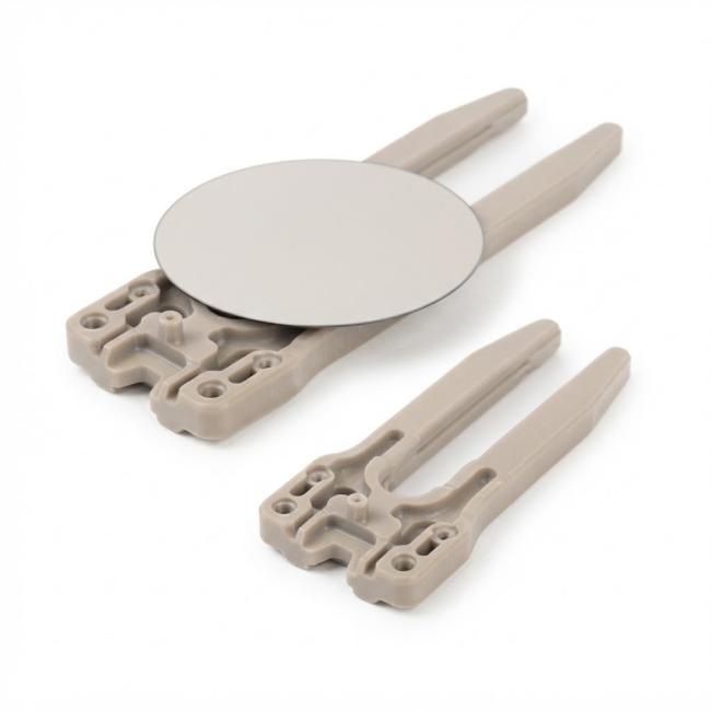 Custom CNC PEEK wafer transfer forks with precision fork tips and mounting interfaces for semiconductor handling