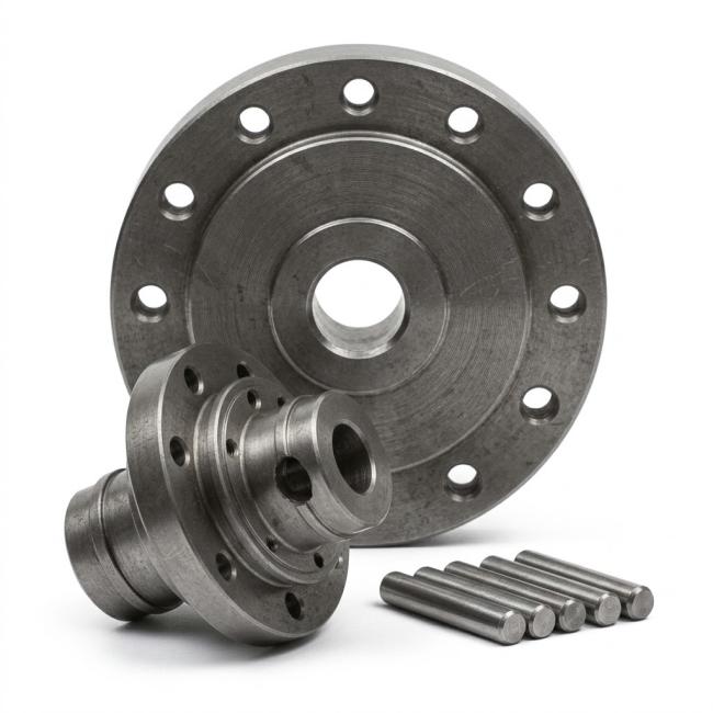 Custom CNC alloy steel robot cycloidal reducer pin carriers with precision pin bores and central locating interfaces