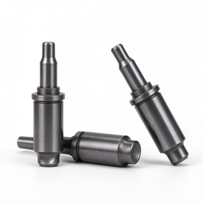 Custom CNC D2 tool steel orbital riveting dies with precision forming faces and locating shanks