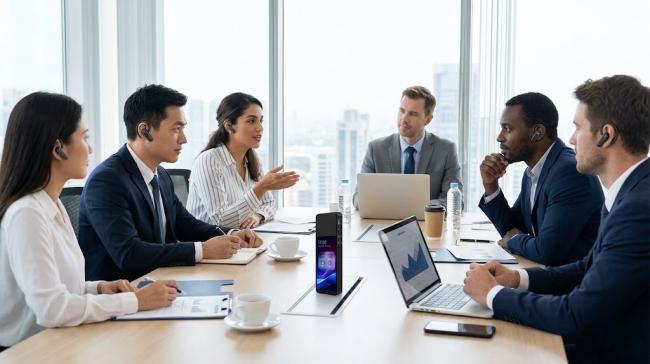 J-X8 wireless interpretation system with translation headsets for multilingual meetings
