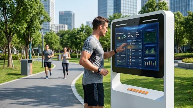 Interactive running experience with personal fitness data and rankings