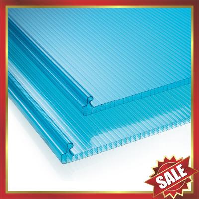 China stadium airport roofing building U locking hollow polycarbonate sheet,U locking multi wall pc sheet,super durable! for sale
