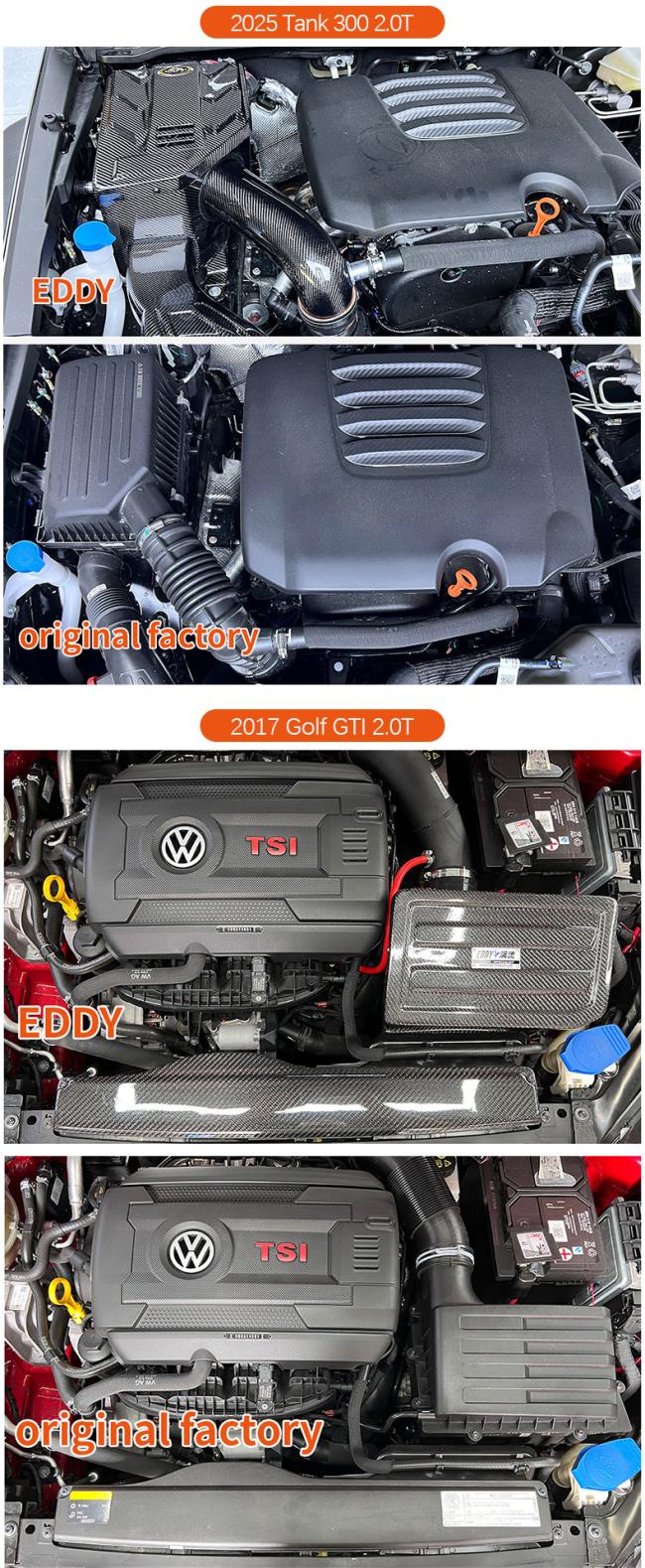 EDDYSTAR Carbon Fiber Intake engine bay fitment