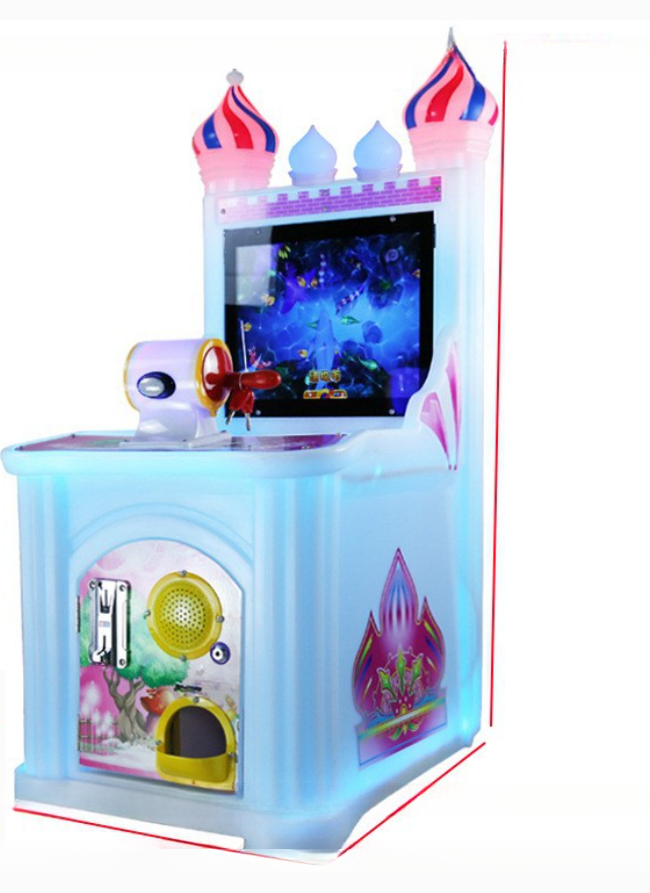 Side view of Pat Button Video Game Machine