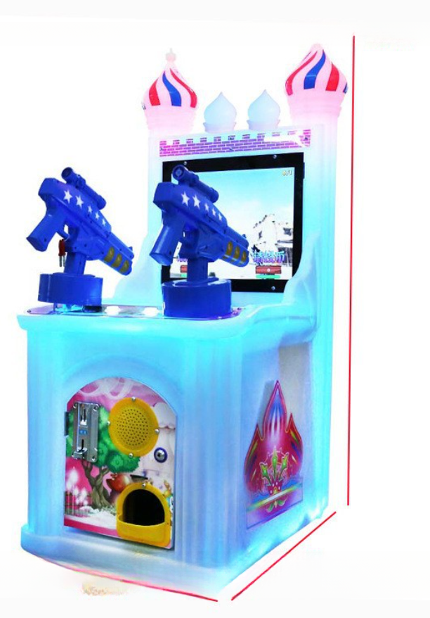 Children playing with the game machine