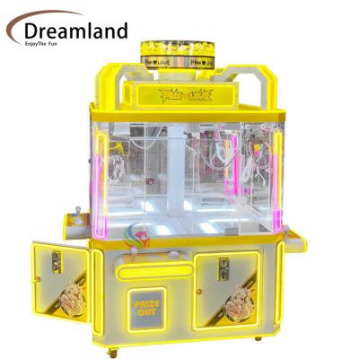 China Lucky Rainbow 4 Players Claw Game Machine offering bright lighting and smooth claw mechanics to attract players in competitive arcade environments for sale
