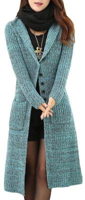 Cina Il cavo delle mélange tricotta i maglioni del cardigan della parte anteriore del bottone delle donne lunghe dei cardigan delle donne in vendita