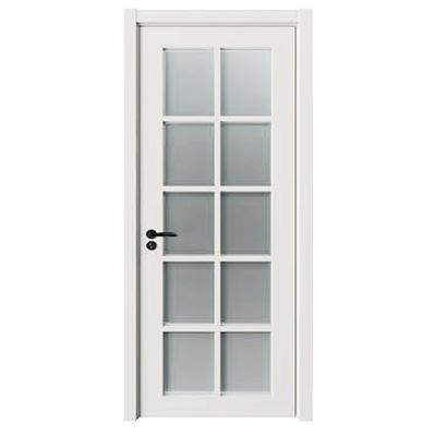 China China Other Style Simple Waterproof Interior Solid Wooden Door Melamine Entrance Bathroom Wood WPC Doors with Glass With Smart Lock for sale