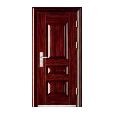 China 2024 Factory Price 48 Inch Wood Grain Security Door Metal Exterior Steel Main Door Design Residential with Smart Lock for sale