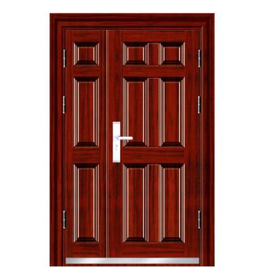 China House Villa Exterior Metallic Security Front Entry Doors Design Modern Stainless Steel Metal Main Entrance Pivot with Smart Lock for sale