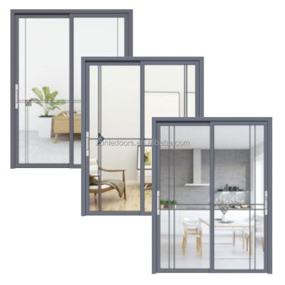China High Quality Black Aluminum Framed Bathroom Sliding Glass Shower Door for sale