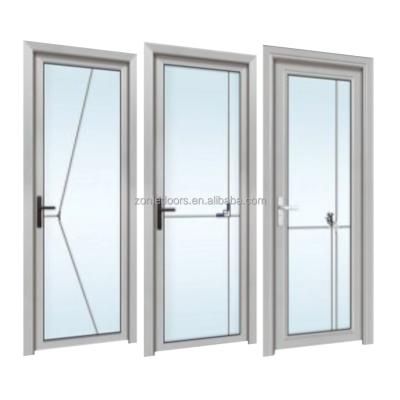 China Modern Aluminum Frame Interior Swing Tempered Glass Bathroom Shower Door for sale