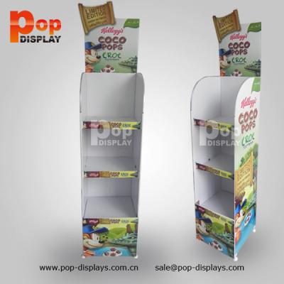 Cina Banchi di mostra del pavimento del cartone del cioccolato della carta ondulata di POP per la promozione del supermercato in vendita
