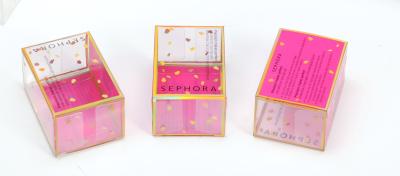 China Pink small PET gift boxes / PVC Packaging Boxes with lovely pattern for sale