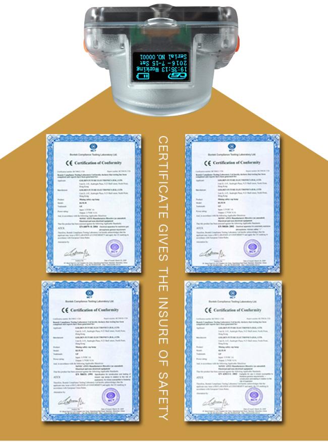 ATEX Approved OLED Cordless Wireless Inductive Charging System Miner Lamp Mining Headlamp Underground Cap Lamp Mining Cap Lamp