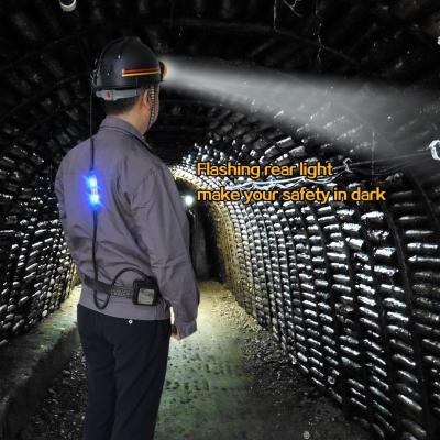 Cina luce posteriore infiammante blu di Cap Lamp With LED del casco di estrazione mineraria 15000lux del minatore ricaricabile della luce in vendita