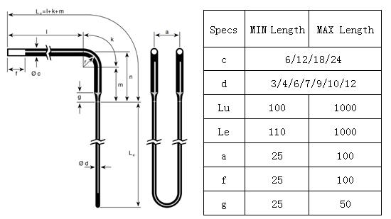 5.5g/Cm3 Density MoSi2 Heating Elements Disilicide Molybdenum Heaters 5
