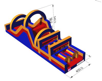 Cina corso di 1000D Plato Inflated Fun Games 15x4M Blow Up Obstacle in vendita