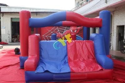 Китай Popular Unique Design spiderman Inflatable PVC Castle Slide Combo Bounce House Jumping Castle with Slide For Kids Play продается