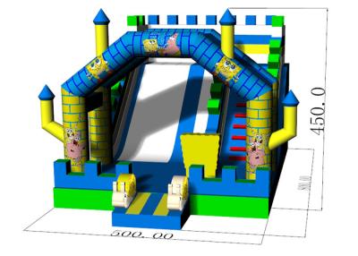 Cina Il quadrato combinato di Spongebob dei buttafuori gonfiabili su ordinazione ansima la terra 5X8X4.5m in vendita