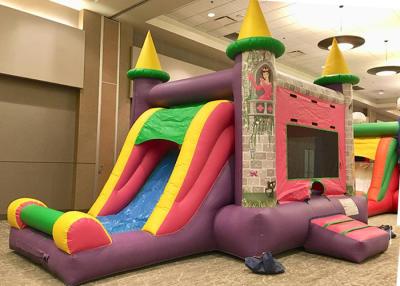 Cina Scorrevole combinato, principessa rosa Girls Big Bounce House della Camera di rimbalzo del grado commerciale in vendita