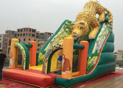 Cina Scorrevole al suolo gonfiabile dei bambini del parco di divertimenti del PVC del leopardo animale all'aperto dello scorrevole in vendita