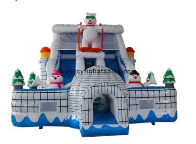 Cina Castello di salto gonfiabile di tema della neve, scivolo gonfiabile del castello dello scorrevole del tester 4×6 in vendita