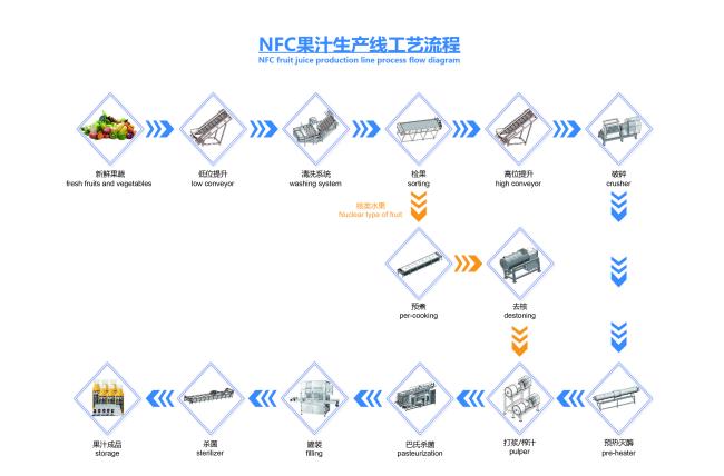 Fully automatic NFC juice production line Special processing machinery for prune processing plants