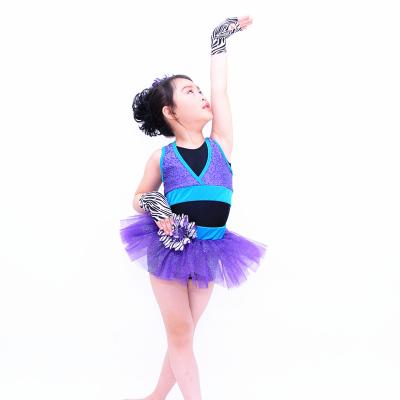 Cina Vestito sportivo dal tutu di scintillio della maglia dello zecchino dei costumi del rubinetto di jazz con Biketard nero sotto in vendita