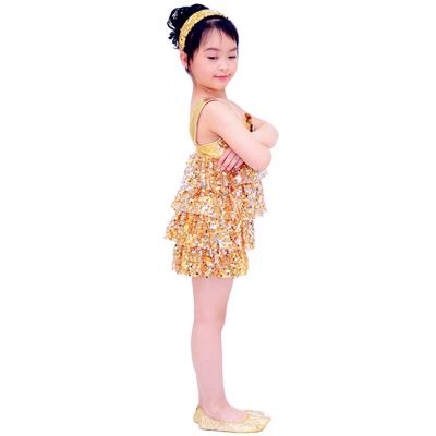 Cina La concorrenza di ballo di jazz Costumes gli shorts a file orlati metallici del vestito dallo zecchino pieno inclusi in vendita