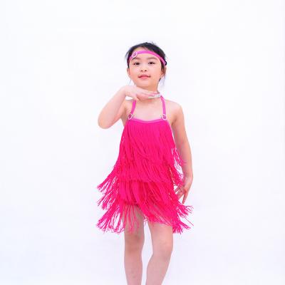 Cina L'elastam che allinea il ballo latino Costumes tutte le frange 4 di volo ha messo a strati il body a file del vestito sotto in vendita