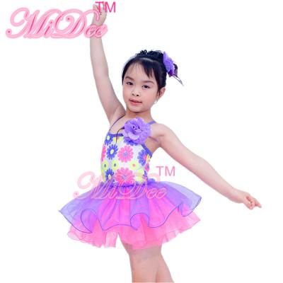 Cina Attrezzature floreali di ballo dei bambini dello zecchino della gonna del bordo curve prestazione sola di porpora in vendita