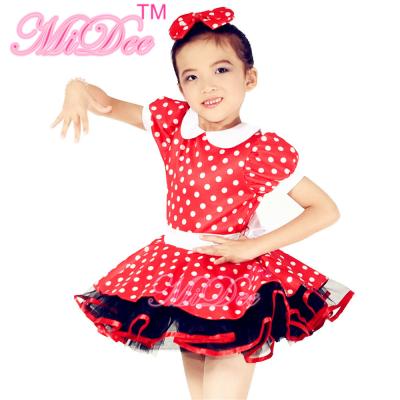 Cina Lo short Bobble i vestiti rossi di ballo dei bambini del vestito dal tutu dei pois del bordo delle maniche in vendita