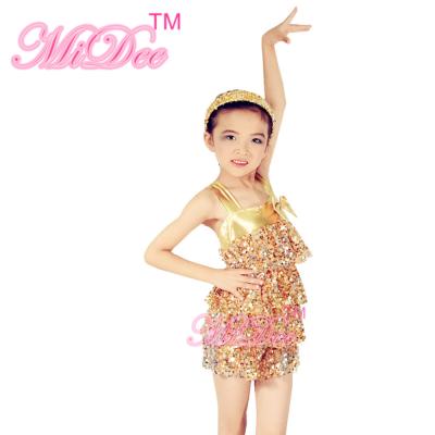 Cina Shorts completi a file orlati metallici del vestito dallo zecchino delle attrezzature di ballo dei bambini compreso in vendita