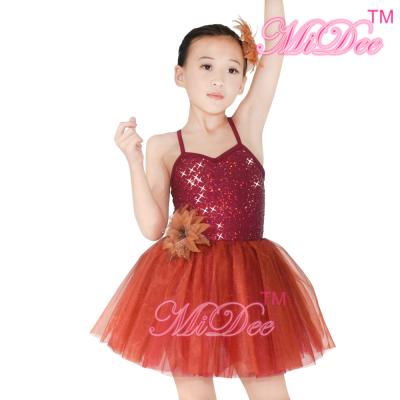 Cina Vestito dall'elastam dei costumi di ballo di balletto dei bambini con la cima dello zecchino/gonna multi- di strato in vendita