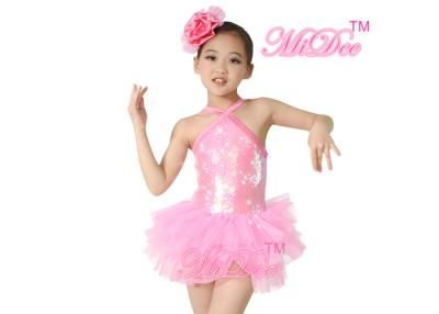 Cina Le attrezzature/ballo della ballerina dei bambini Costumes la gonna di Tulle pieghettata rosa completo degli zecchini in vendita