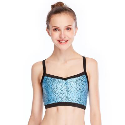 Cina Cima del raccolto dello zecchino dell'elastam della palestra di usura di ballo delle ragazze della cima del raccolto superiore dei reggiseni con il bordo nero in vendita