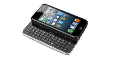 中国 iPhone 5 の iPhone 5S の白のための取り外し可能な小型携帯用スライドの ブルートゥース のキーボードの箱 販売のため