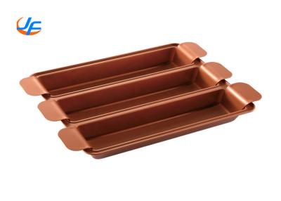 Cina RK Bakeware China Foodservice NSF Telfon Coat Panelle di pane in alluminio Pullman Panelle di pane in tre tazze Panella di rame Trisagna in vendita