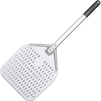Cina 66cm Hard Anodized Aluminio Pizza Scavo 12 pollici d'argento Alumina perforata pizza buccia in vendita