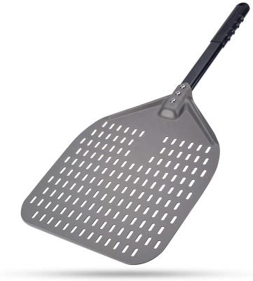 Cina Scavo per pizzeria in alluminio da 12 pollici nero Hard Aluminum Perforato Pizza Peel in vendita