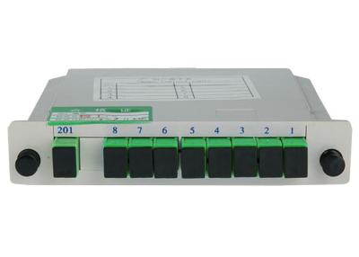 China Modo del divisor de la fibra óptica solo, tipo SC APC del casete del divisor del Plc de 1x8 en venta