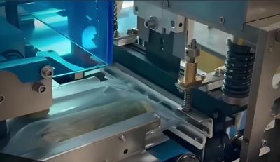 China Vacuüm kussen verpakkingsmachine met op en neer snijweg voor voedsel en groenten Te koop