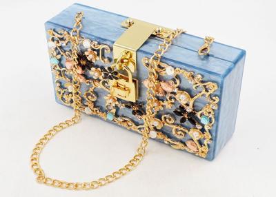Cina Borsa di frizione acrilica delle ragazze delicate con il cristallo del diamante di twinkling e la serratura dorata in vendita