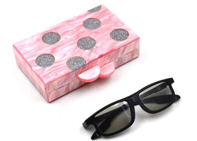 Cina La borsa di frizione acrilica del multi condimento rosa di scintillio con Grey punteggia la grande progettazione di spazio in vendita