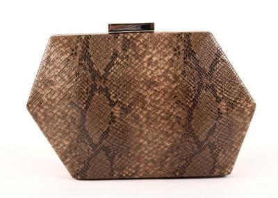 Cina Borsa di frizione unica del bronzo di forma, pelle di serpente dura del Faux delle borse di sera del cuoio di caso in vendita