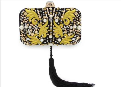Cina Pochette della sera delle donne di banchetto del diamante dei gioielli con le nappe di seta in vendita