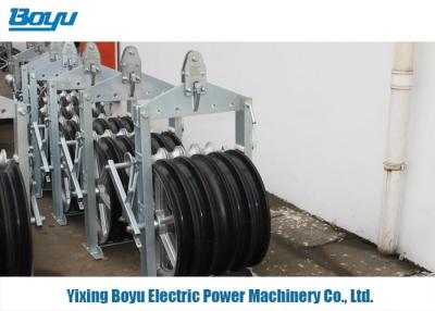 China Carga de trabajo liada 40 KN de cinco del conductor ruedas de Pulley With Grounding en venta