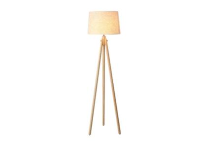 China 9W Tall Wooden Tripod Floor Lamp With Remote Floor Polished Chrome Finish for sale
